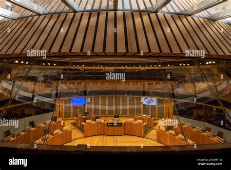 A General View Inside The Siambr The Debating Chamber Of The Senedd Home Of The Welsh