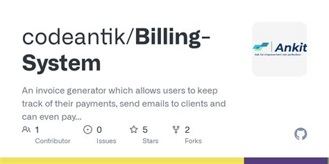 GitHub Codeantik Billing System An Invoice Generator Which Allows Users To Keep Track Of