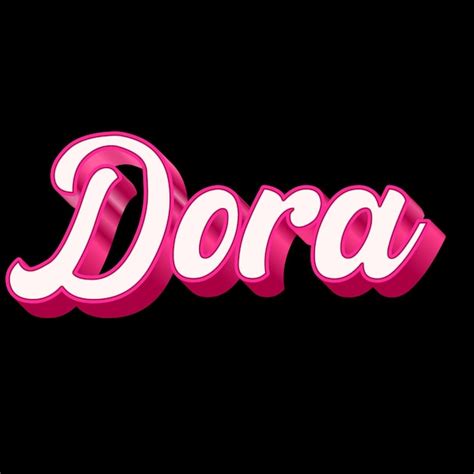 Premium Photo Dora Typography 3d Design Pink Black White Background Photo 