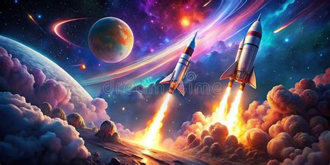 Two Futuristic Spacecraft Navigate The Cosmos A Stunning Visualization