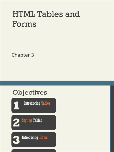 Chapter 3 Table And Forms Pdf Html Element Computing