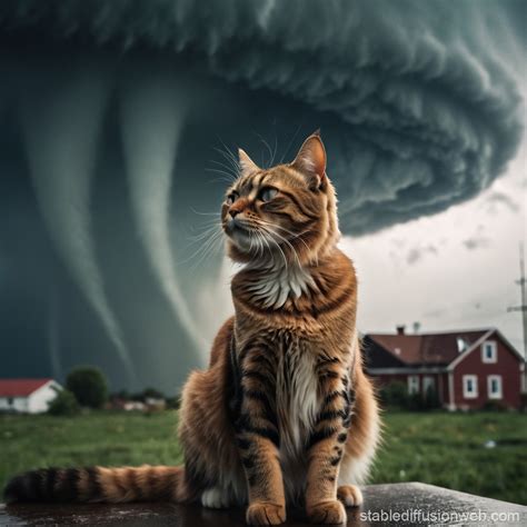 Cat In Tornado Weather Forecast Stable Diffusion Online