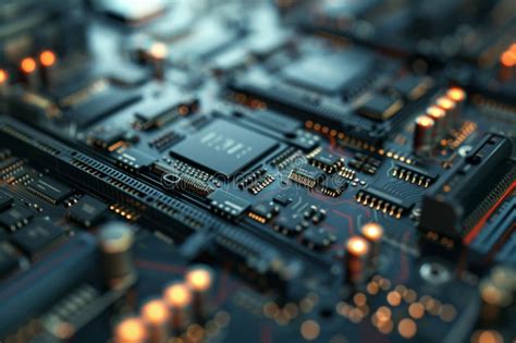 A Close Up Of A Computer Chip With A Lot Of Small Lights On It With Generative Ai Stock