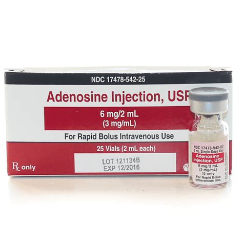 Adenosine 3 Mgml Preservative Free 3 Mg Ml 2 Ml Single Dose Vial