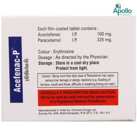 Acefenac P Tablet 10s Price Uses Side Effects Composition Apollo