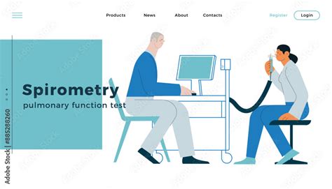 Spirometry Pulmonary Function Test Modern Flat Vector Illustration