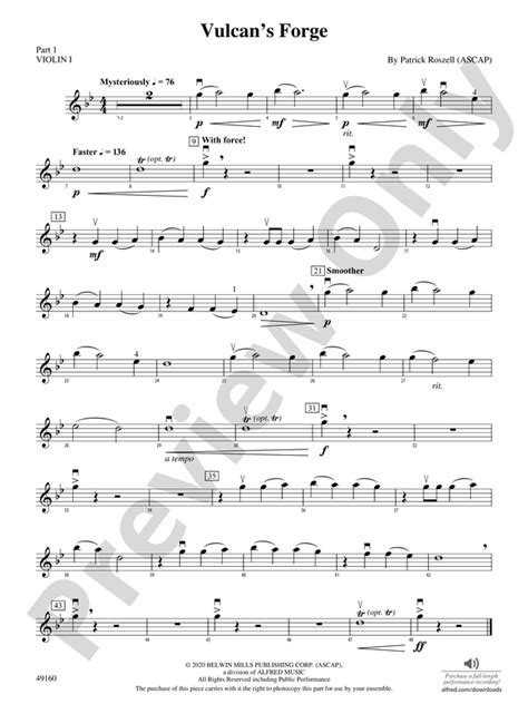 vulcan s forge part 1 violin i part 1 violin i part digital