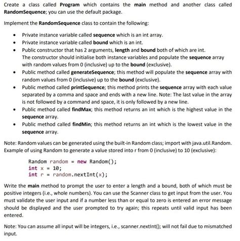 Solved Create A Class Called Program Which Contains The