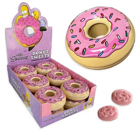 Simpsons Donut Sweets Candy Tins 12 Piece Display Candy Warehouse