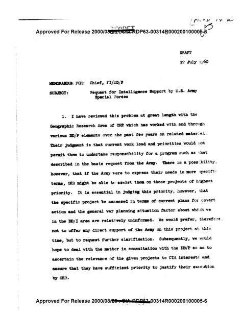 Request For Intelligence Support By U S Army Special Forces Documentcloud
