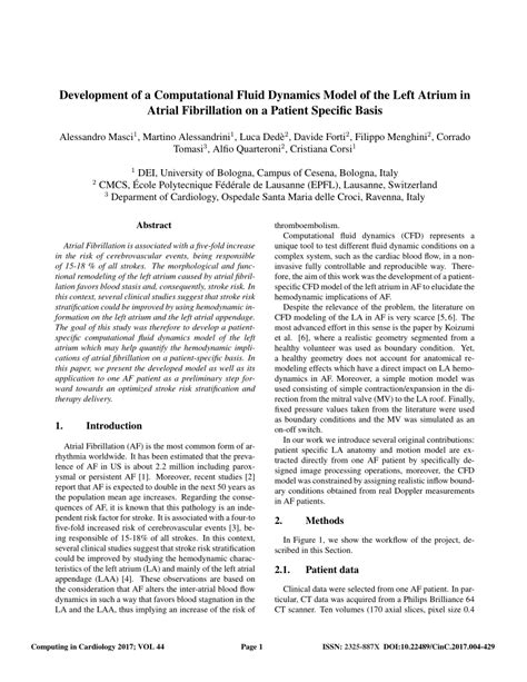 Pdf Development Of A Computational Fluid Dynamics Model Of The Left