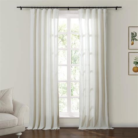 Chadmade Unlined Linen Cotton Blend Curtain 96 Inch Length