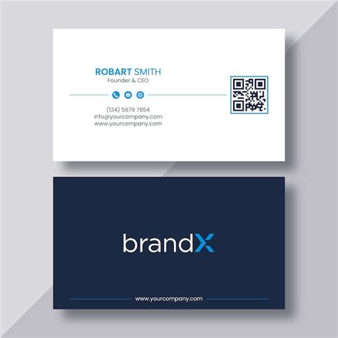 Premium Vector Modern Minimalist Business Card Template With Qr Code