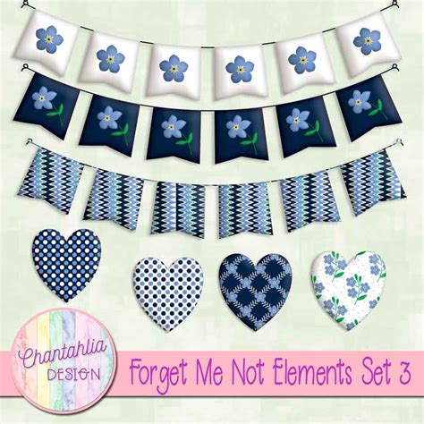 Free Forget Me Not Design Elements For Digital Scrapbooking And Other