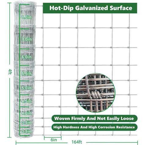 Autmoon 14 Gauge 4 X 164 Ft Galvanized Cattle Farm Fence Wire Mesh For