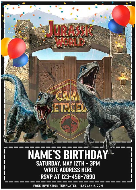 Free Editable Pdf Jurassic World Domination Birthday Invitation