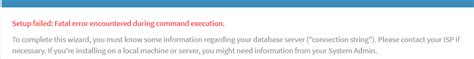 Setup Failed Fatal Error Encountered During Command Execution Mysql · Issue 4691