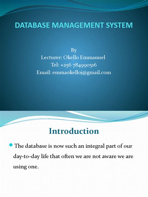 Lecture 1 Download Free Pdf Databases Data Model