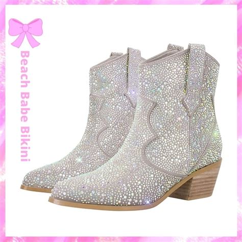 Diamonique Western Ankle Boots ®beach Babe Bikini
