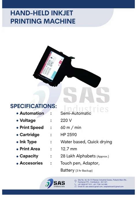 Roofing Sheet Portable Handheld Inkjet Printer 203 Dpi At ₹ 12000 In