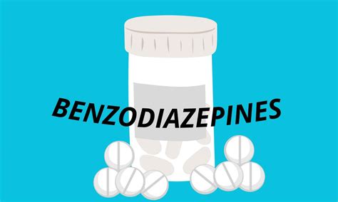Benzodiazepines Benzodiazepines Pills In Rx Prescription Drug Bottle Vector Illustration