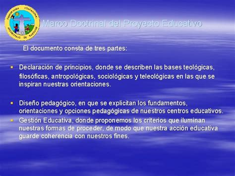 Marco Doctrinal Del Proyecto Educativo De Los Colegios