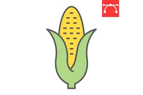 Corn Color Line Icon Graphic By Fox Design · Creative Fabrica