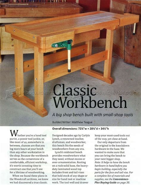 Classic Workbench Plans • Woodarchivist