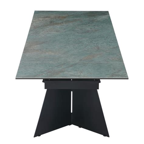 Chintaly Helen Dt Contemporary Extendable Dining Table With Ceramic Top And Seel Base