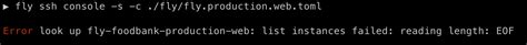 flyctl ssh console waiting for host and nothing happens questions