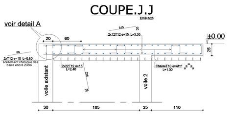 2d Design Of Cross Section Of Elevator Structure With Reinforcement Details In Autocad Drawing