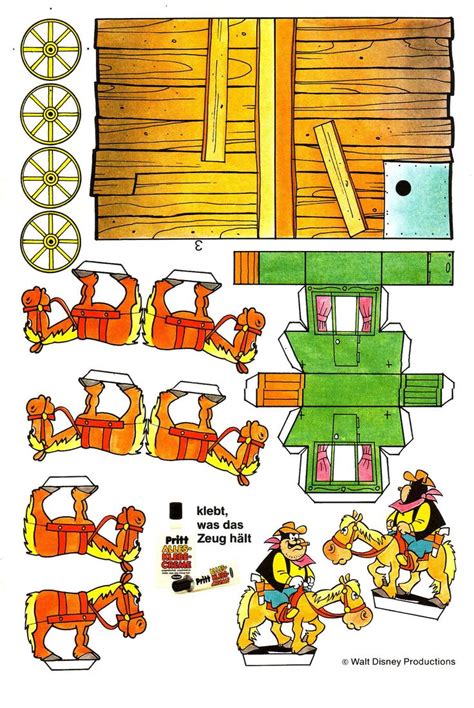 Western Town P16 Paper Doll House Paper Toys Template Paper Toys
