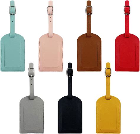 7 Stück Leder Gepäckanhänger In Verschiedenen Farben Gepäck