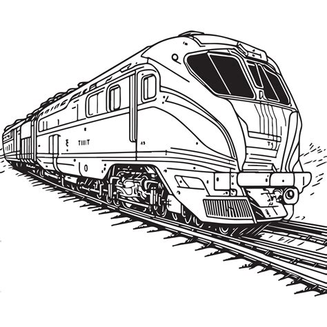 Vector Line Art Train In Motion Train Line Drawing Clip Art 25389044