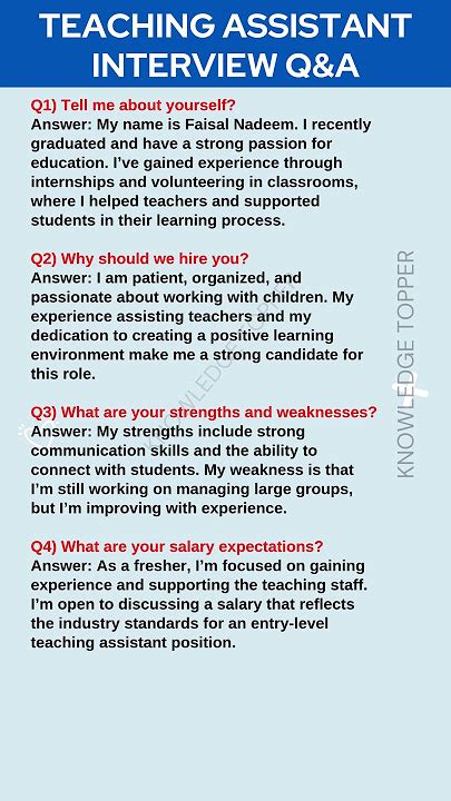 Top 36 Teaching Assistant Interview Questions And Answers Teaching