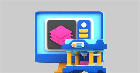 3d Printer Interface Cartoon Style 3d Incl Computer And Desktop Envato