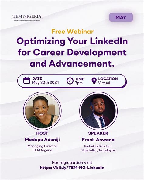 Join Our Webinar On Linkedin Mastery Tem Nigeria Posted On The Topic Linkedin