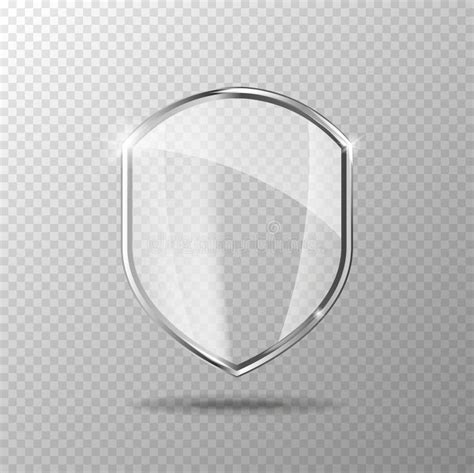 Glass Screen Set Protection Shield Concept Security Badge Icon