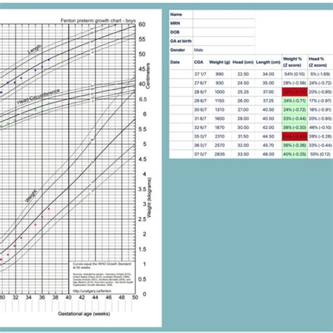 Fenton Growth Chart Printable 0000 Fenton Preterm Growth Chart Vmfwyg