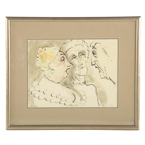 Sold At Auction Aaron Sopher Aaron Sopher Conversation Ink And Watercolor