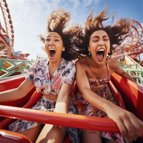 Two Young Beautiful And Smiling Hipster Female In Convertible Coster Sexy Carefree Wome