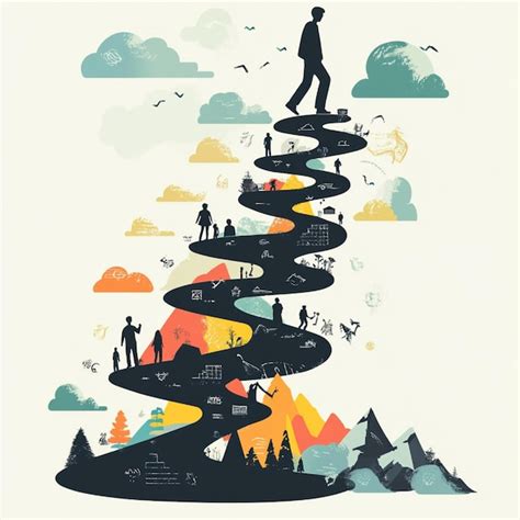 A Visual Representation Of A Personal Growth Journey With Steps And