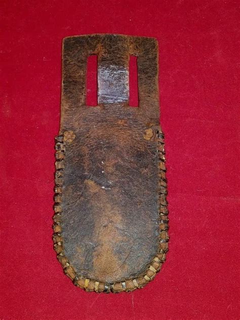 Vintage Dark Brown Tooled Leather Knife Sheath Belt Loop 7 Long No