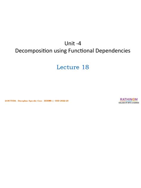 Unit 4 Lecture 18 Rdbms Pdf Relational Database Information