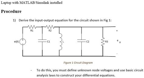 Laptop With Matlabsimulink Installed Procedure 1 Derive The Input