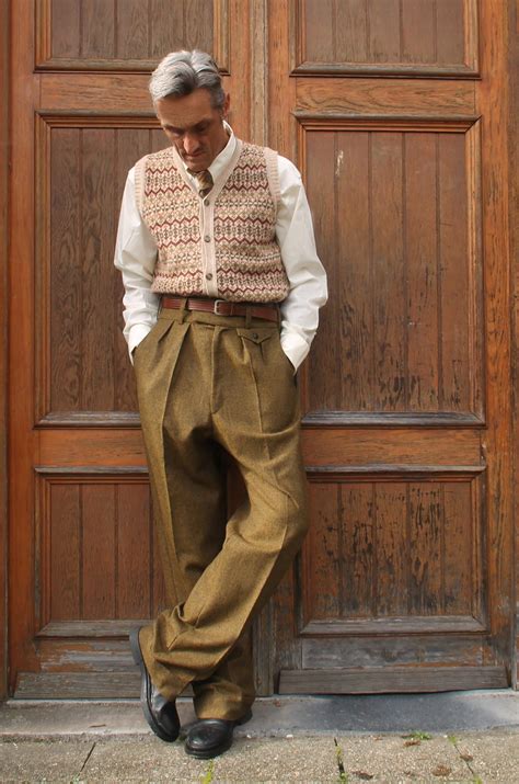 Vintage Style High Waist Trousers Sizes 30 36 44 Brown Orange Green