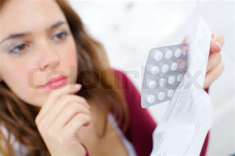 Worried About Taking Contraceptive Pill Stock Image Colourbox