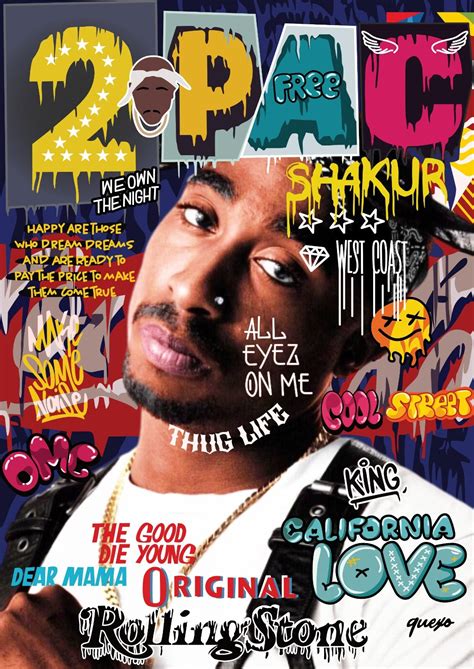 Rapper 2pac Rapper Poster Portrait Graffiti Art Poster Digital