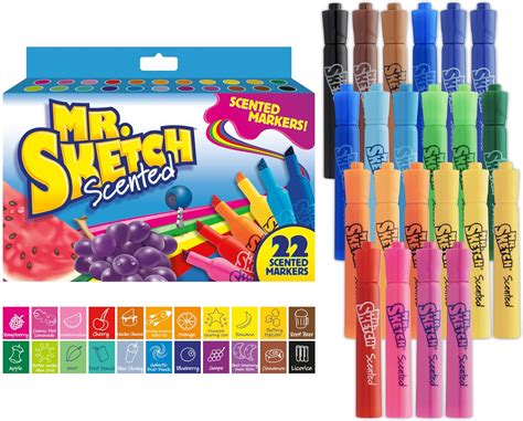 Mr Sketch Scented Markers Chisel Tip Assorted Colors 22