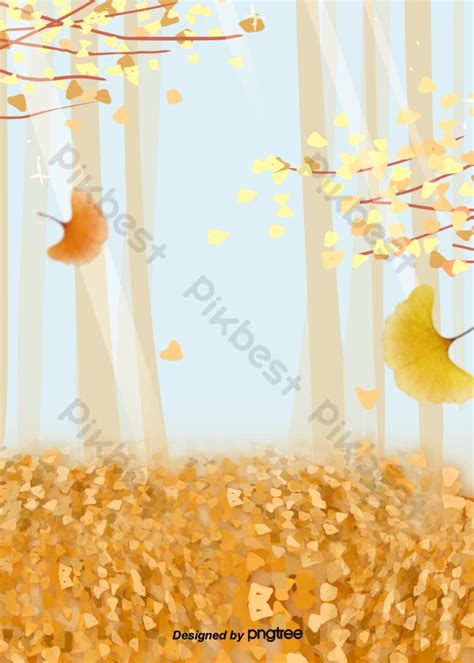 Autumn Deciduous Forest Drawing Background Psd Free Download Pikbest